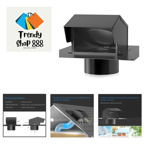 Galvanized 8'' Roof Vent with Mesh Cover – Weatherproof Exhaust Solution | eBay