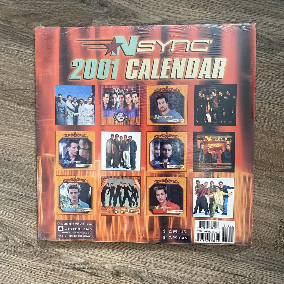 Vintage Year 2001 N’SYNC No Strings Attached Wall Calendar Factory ...