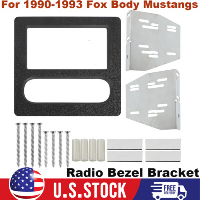 FOR FOX BODY MUSTANGS RADIO RELOCATION DOUBLE DIN TRIM BEZEL BRACKET ...