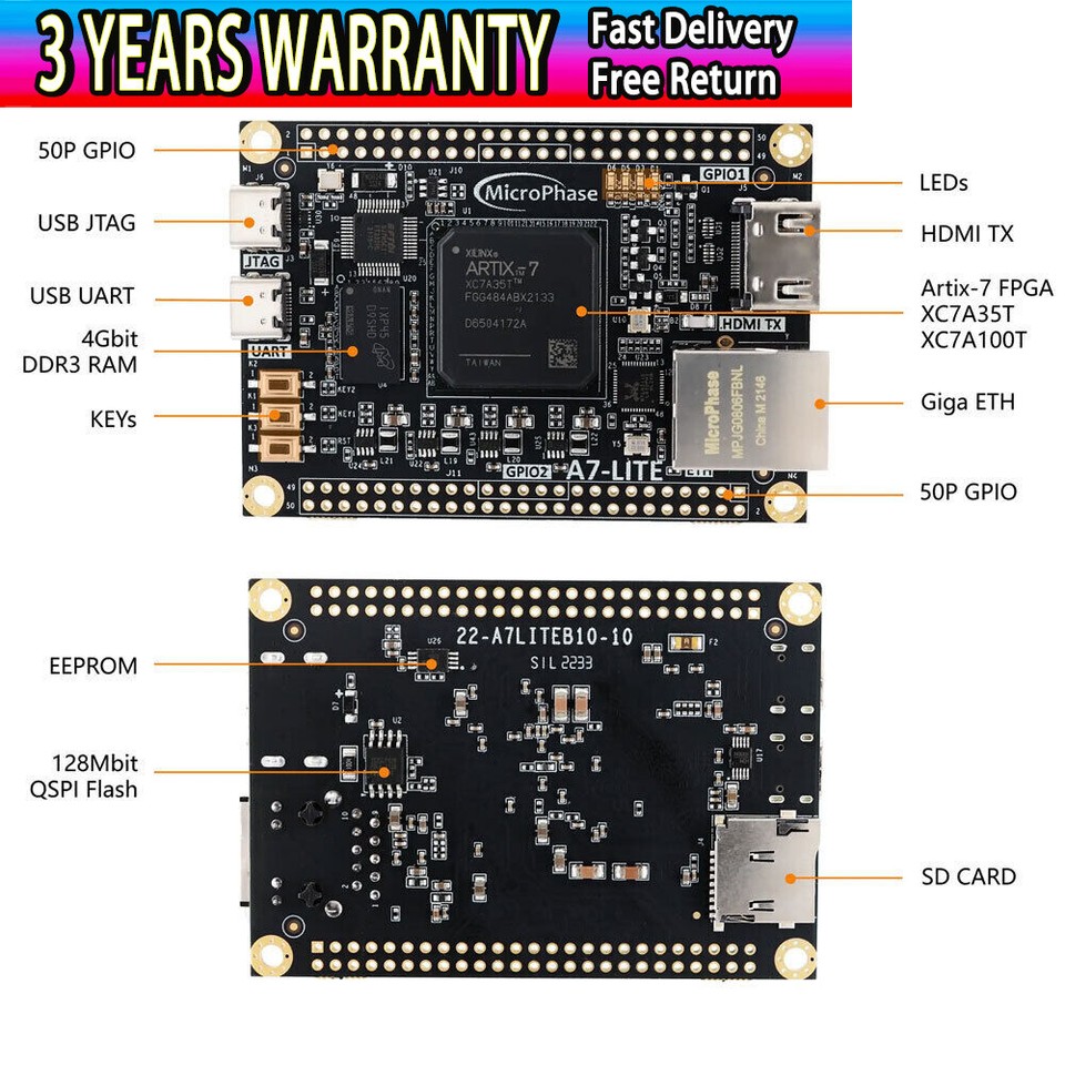 MicroPhase FPGA Development Board Core Board USB-JTAG for Xilinx Artix ...