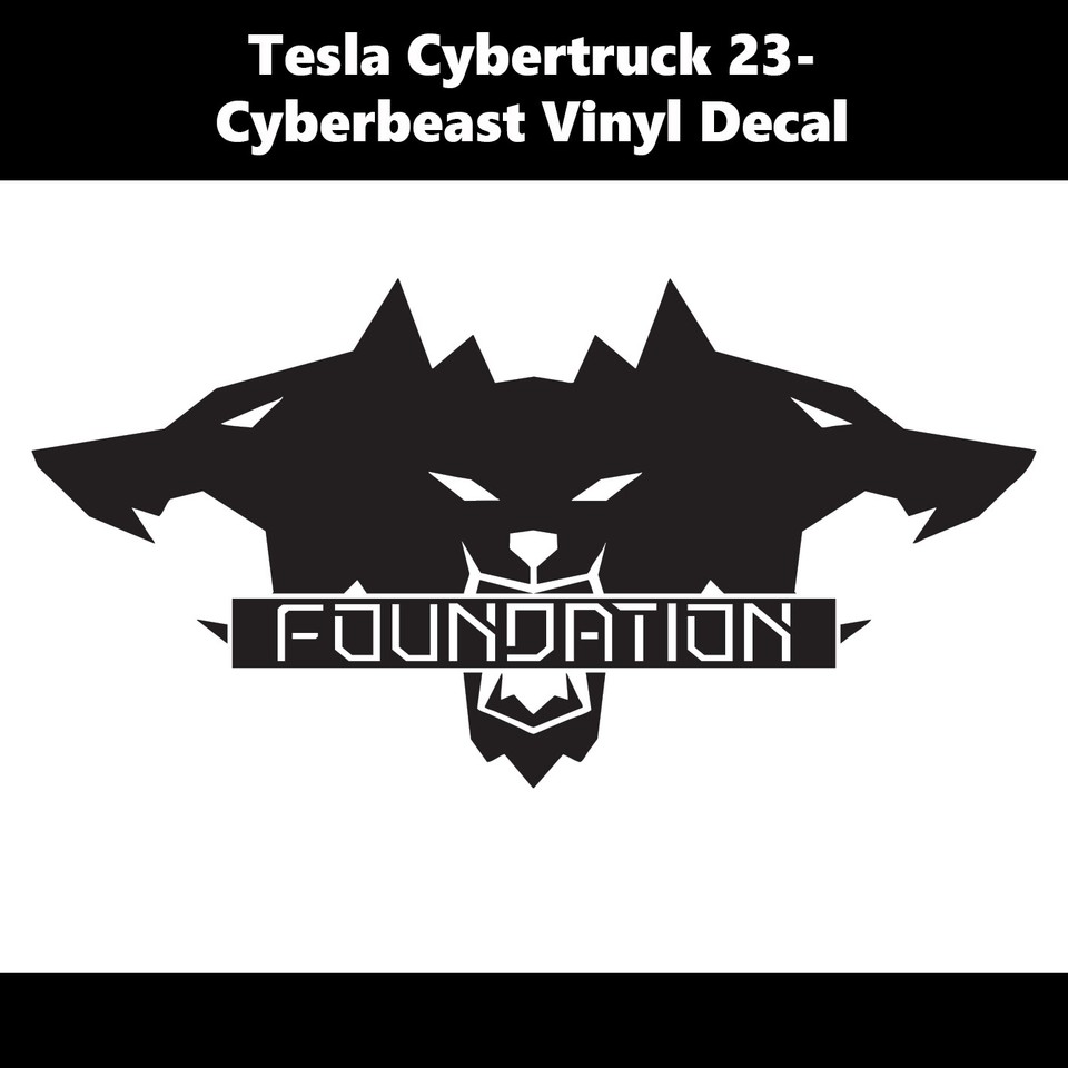 Tesla Cybertruck 2023- Cyberbeast Foundation Series Logo Rear Bed Decal ...