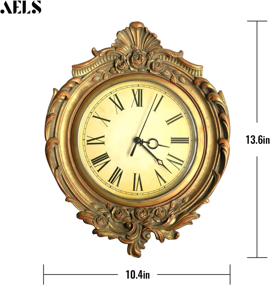Vintage Wall Clock, European Style Decorative Retro Wall Clock, Battery ...