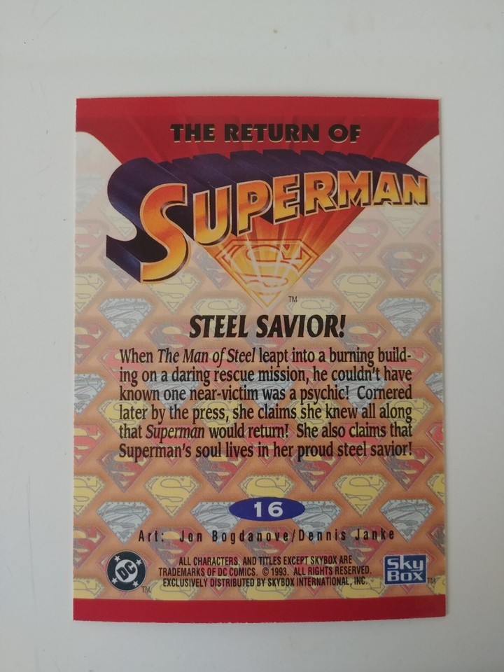 DC Comics - 1993 Skybox - The Return Of Superman - Steel Savior #16 | eBay