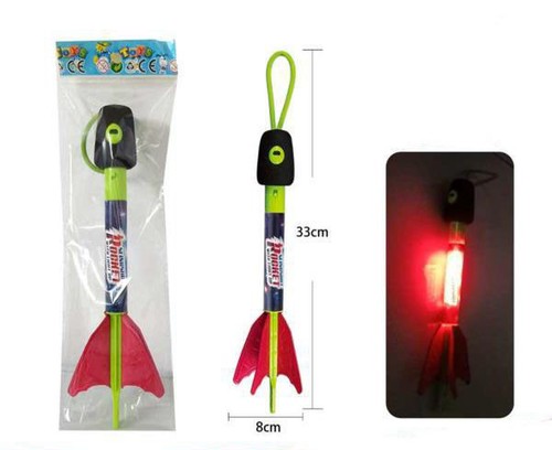 4 Led Rocket Slingshot Copter Foam Finger Toy Kids Game Launch Light Up ...