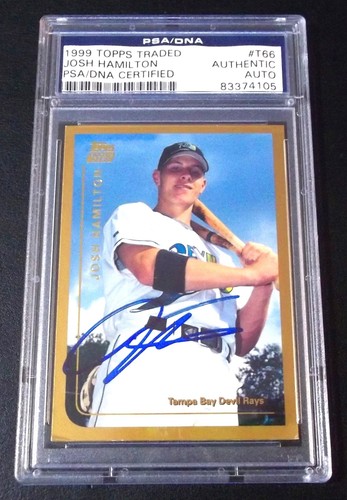 PSA DNA On-card Rc Autograph Josh Hamilton Auto 1999 Topps Traded ...