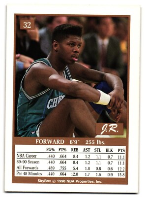 1990 SKYBOX NBA Basketball Trading Card #32 🏀🤩 J.R. REID, Charlotte ...