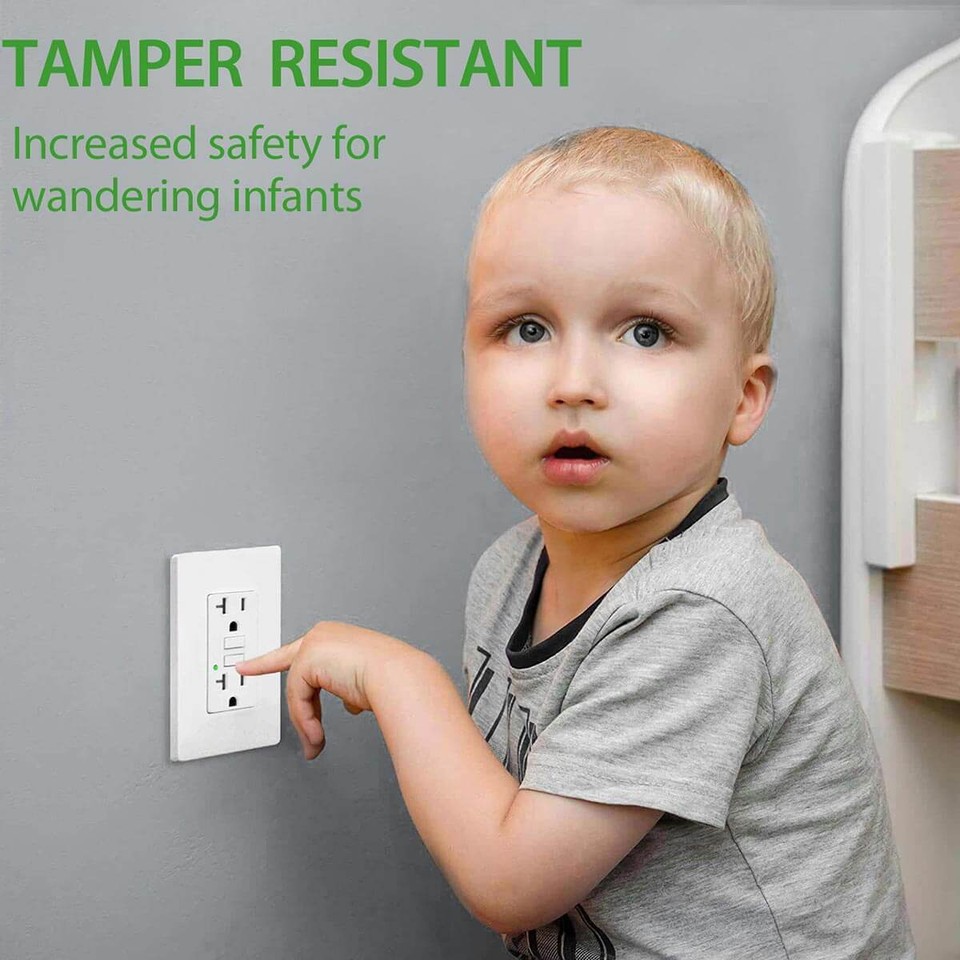 GFI GFCI Outlet 20 Amp Wall Receptacle Ground Fault Circuit Interrupter ...