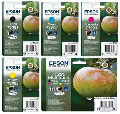 Genuine Epson Apple Ink Cartridge, T1291, T1292, T1293, T1294, T1295 ...