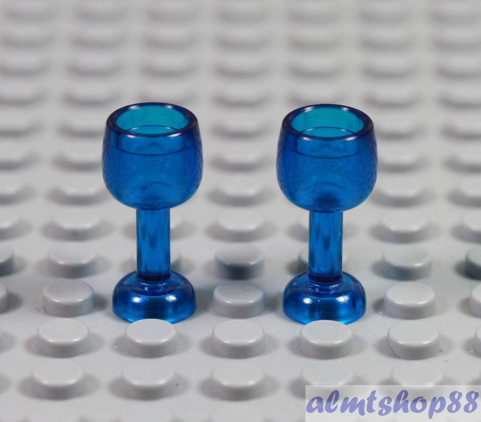 LEGO - 2x Trans Blue Goblets - Wine Drink Food Kitchen Minifigure ...