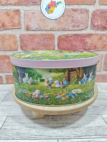 Easter Tin Can Oval Bunny Rabbit Egg Hunt Springtime Holiday Decor ...