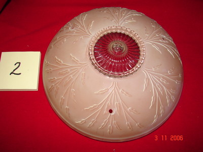 ART DECO DEPRESSION ERA CEILING SHADE #2 - PINK & CLEAR FLOWERS - 3 ...