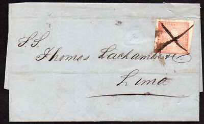 PERU CALLAO TO LIMA 1871 COVER Yv# 14 VF | eBay