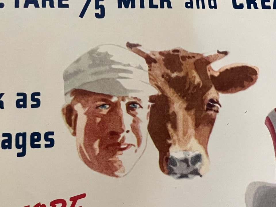 WWII WW2 Original War Poster Dairy Farm Milk Ice Cream Home Front Uncle ...