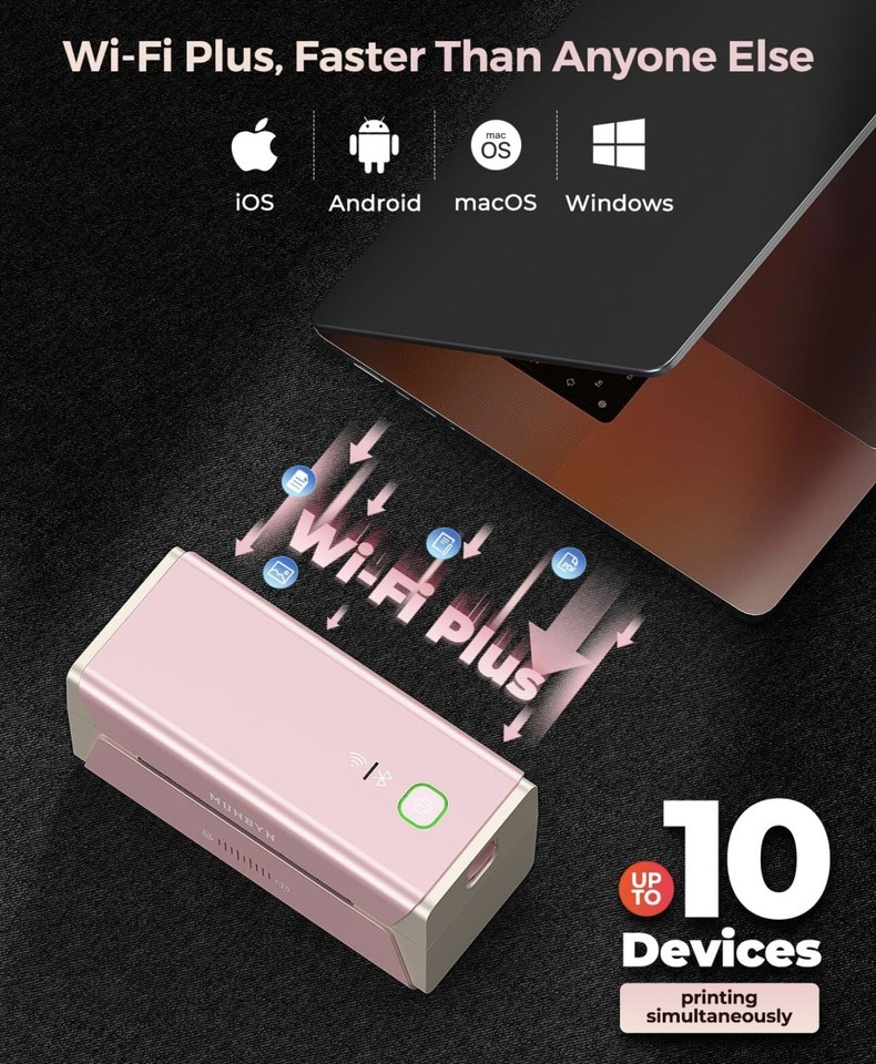 MUNBYN Wireless VOICE 300DPI RW401AP Label Thermal 4x6 AirPrinter+FREE ...