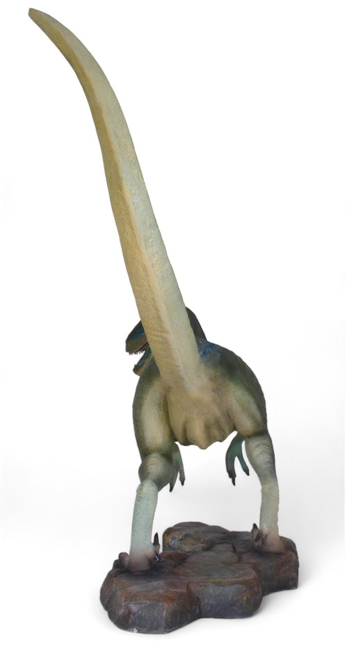 Blue Striped Raptor Statue Velociraptor Dinosaur Large Dino 11FT Indoor ...