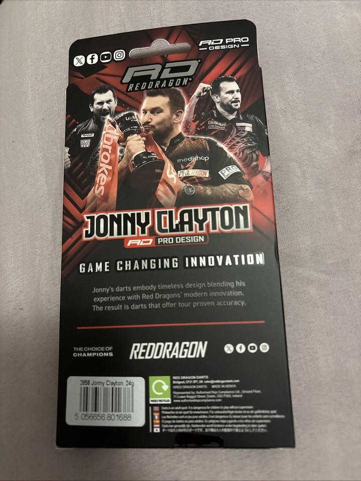 Jonny Clayton Red Dragon 24g Darts Set 90% Tungsten BNIB | eBay UK
