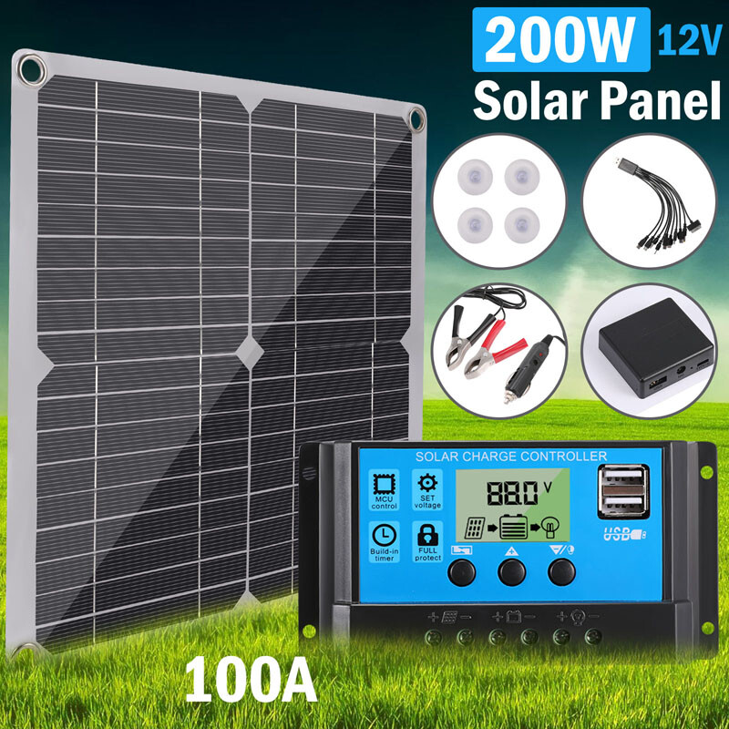 6000W Solar Panel Kit Solar Power Inverter Generator 100A Home 220V ...