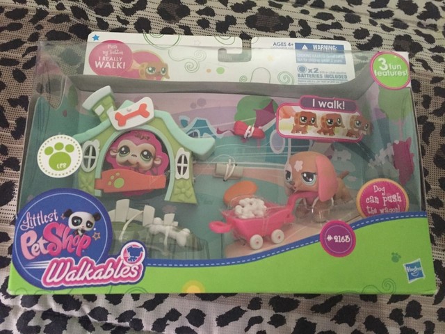 Littlest Pet Shop LPS Walkables Set Dachshund 2163 Fun Features Hasbro ...