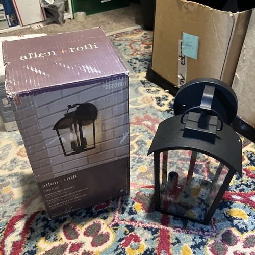 allen + roth Welton 2-Light 12.38-in Satin Black Outdoor Wall Light ...