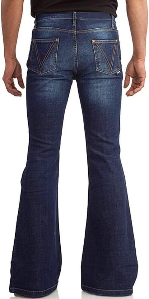 Men's Vintage Bell Bottom Jeans 60S 70S Outfits Disco Pants Flared ...