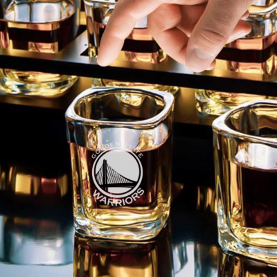 Custom Engraved Golden State Warriors Shot Glass – 2.2 oz Square Shot ...