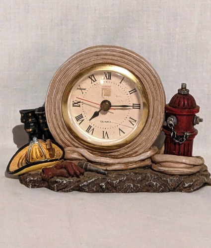 Fireman's Polystone Clock ~ NIB | eBay