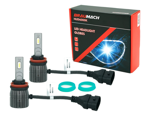 BRAUMACH 6000K LED Headlight Bulbs Globes H11 For Renault Megane TCe ...