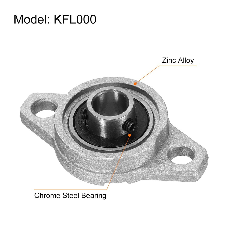 4pcs KFL000 Pillow Block Bearings 8mm Bore Bearing Units Zinc Alloy, P6 ...