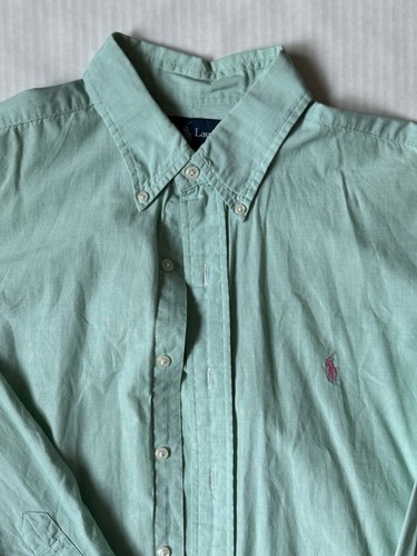 Ralph Lauren Large Classic Fit Light Green Button Up Shirt Mens | eBay