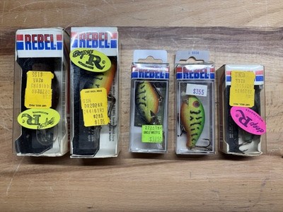 Lot Of 5 Vintage Rebel Deep Wee-R, Noisemaker, etc. Crankbait Lure ...