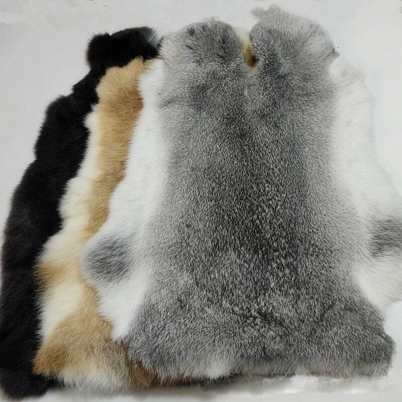 50 Pieces Natural Tanned Real Rabbit Pelts Fur Leather DIY Garment ...