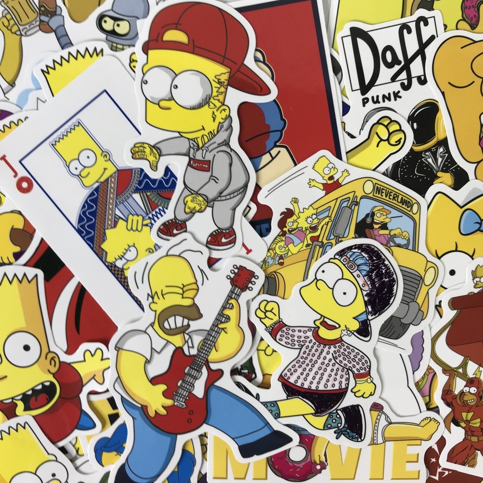100pc The Simpsons Homer Bart TV Notebook Guitar Laptop Decal Sticker ...