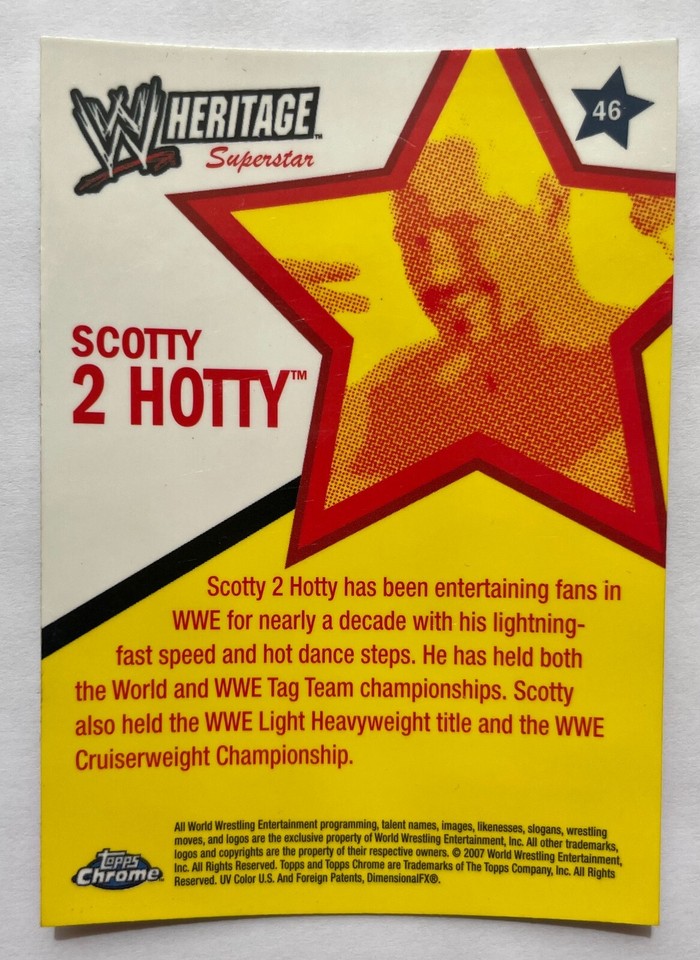 2007 WWE Topps Heritage Chrome Scotty 2 Hotty #46 Wrestling Card WWF ...