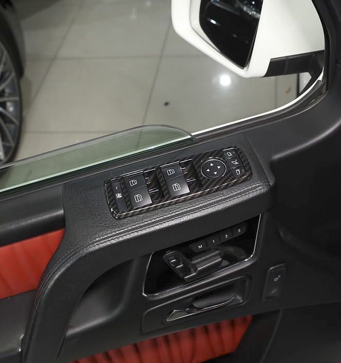 Carbon Fiber Window Lift Switch Button Trim For Benz G Class W463 G500 ...