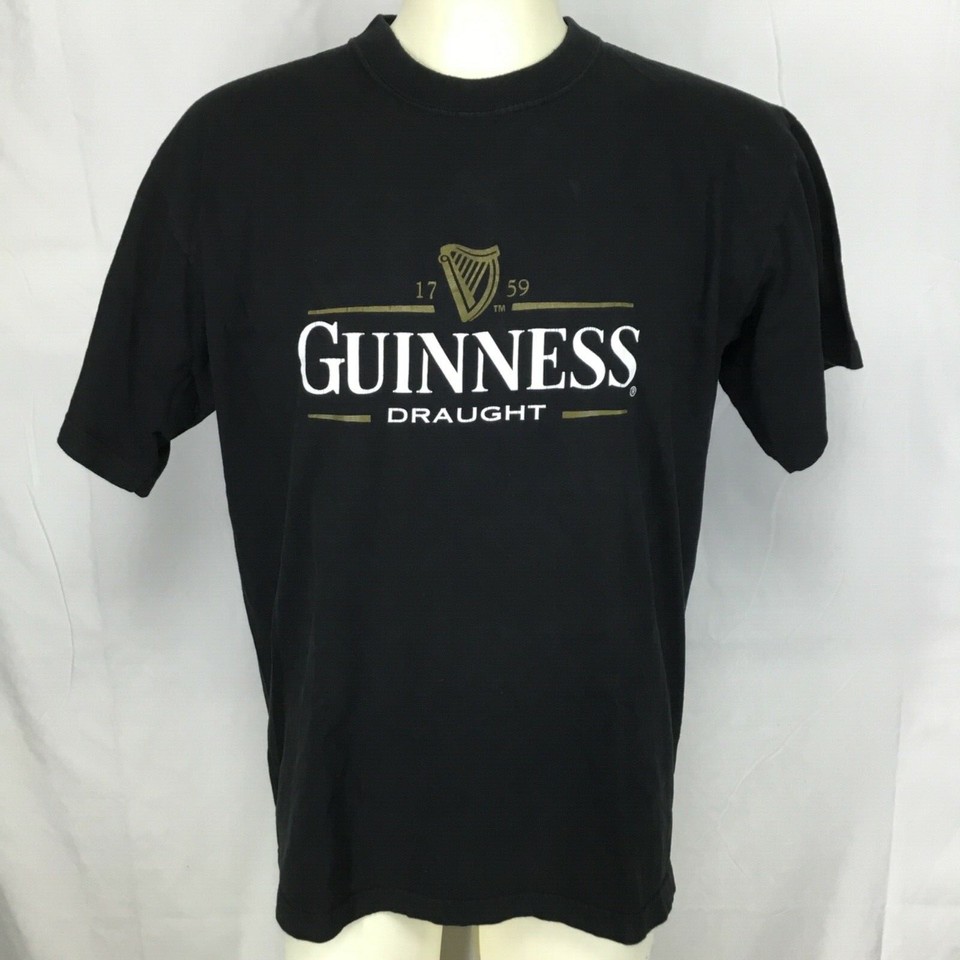 Mens Sz XLarge READ TShirt Guinness Draught Beer Signature Label ...