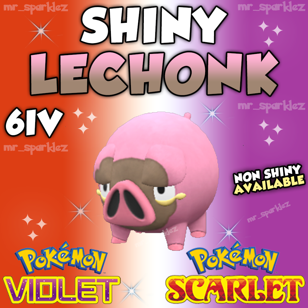 SHINY LECHONK 6IV Pokemon Scarlet & Violet | eBay Australia