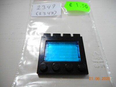 1x Lego 2349 Scharnier-Platte 4x4 mit Glas (2348) schwarz/dunkelblau ...