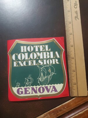 Vintage Unused 1950s Foriegn Travel Decal Hotel Columbia Excelsior ...