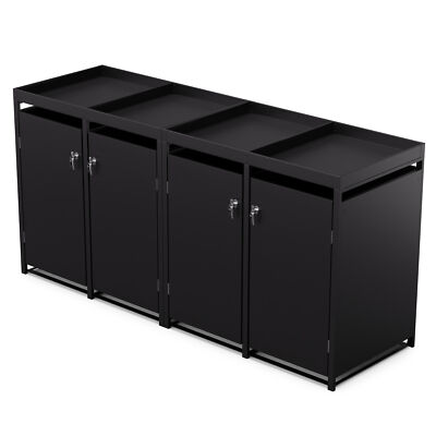Dustbins with Lids Bin Storage Wheelie Bin 4 Compartments Universal ...