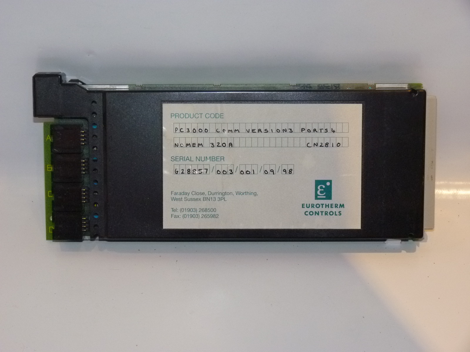 EUROTHERM PC3000 PC 3000 COMM VERSION3 VERSION 3 PORTS 4 NOMEM 320A | eBay