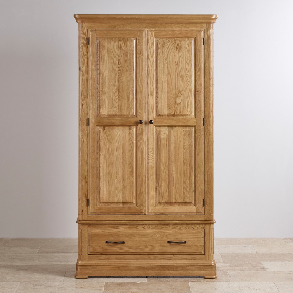 Oak Furnitureland Canterbury Natural Solid Oak Double Wardrobe RRP £669.99 | eBay