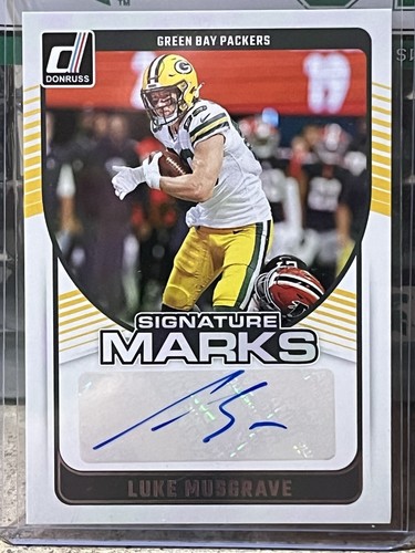 LUKE MUSGRAVE 2024 DONRUSS FOOTBALL SIGNATURE MARKS PACKERS AUTO Q3112 ...