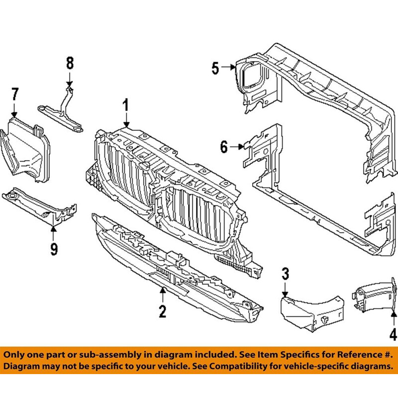 Front Radiator Grille Active Air Shutter Fits BMW X3 G01 X4 G02 2018 ...