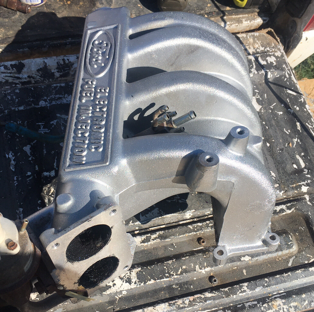 87-96 Ford F150 Bronco 5.0L 302 V8 EFI Upper AND Lower Intake Manifold ...
