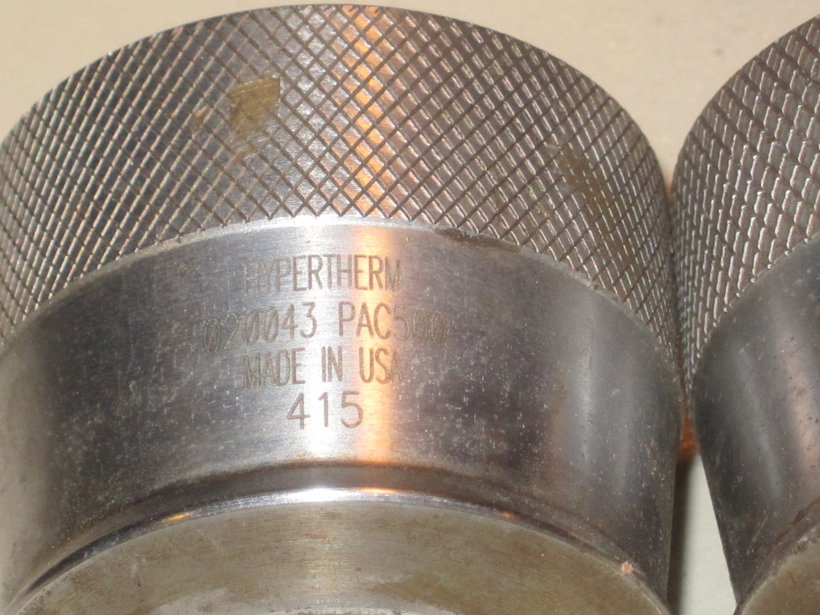 Hypertherm Tapered Retaining Cup 020043 PAC500 times 2, used condition ...