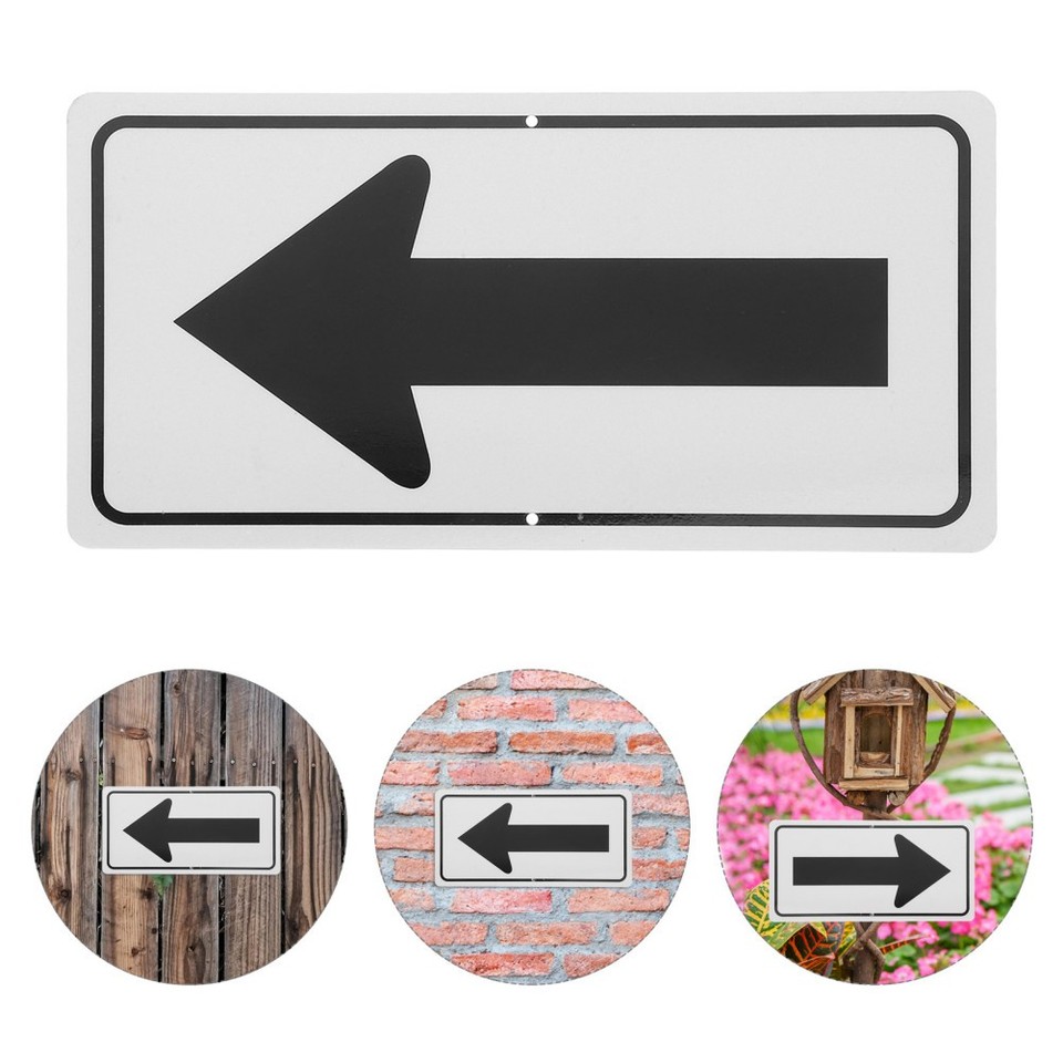 2 Pcs Street Arrow Sign Reflective Weatherproof Direction Board ...