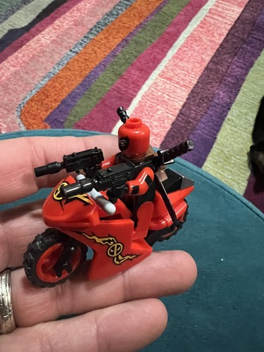 Deadpool with motorcycle, 2 guns and 2 swords | eBay