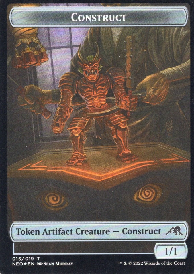 3X SAMURAI / CONSTRUCT TOKEN FOIL NEON DYNASTY MTG MAGIC NM X3 ...