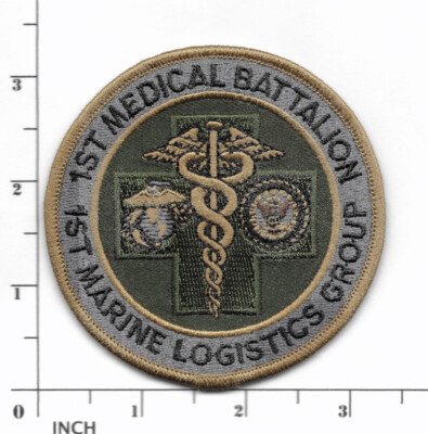USMC USN 1st Med Bn subdued OD Navy Marines PATCH 1st Medical Battalion ...