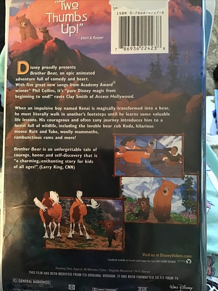 Brother Bear (VHS, 2004, Walt Disney) VERY GOOD CONDITION. 786936224238 ...
